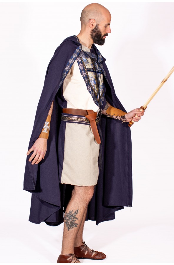 Medieval blue cloak for a knight costume or a medieval warrior