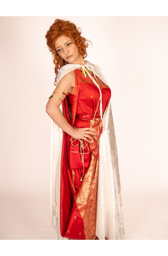 Velvet-Inspired White Roman Cloak - Power and Prestige by Yute Crea