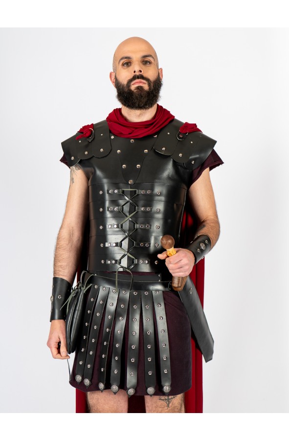 Cinturón militar Romano, Cingulum cuero negro con leones