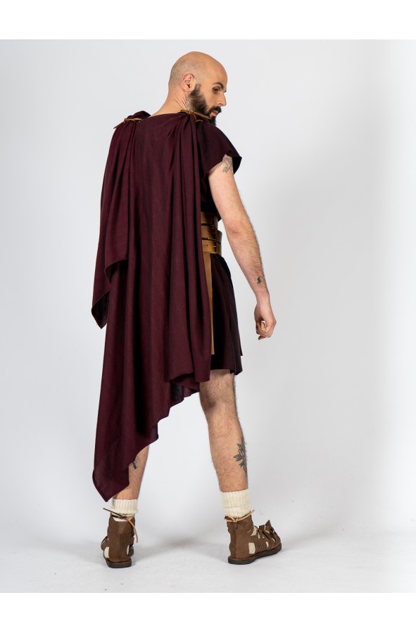 Roman Soldier Leather Armor in Brown with Removable Cloak