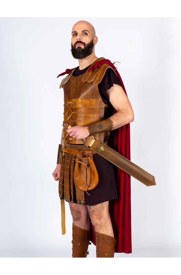 Roman brown leather vintage Lorica Segmentata