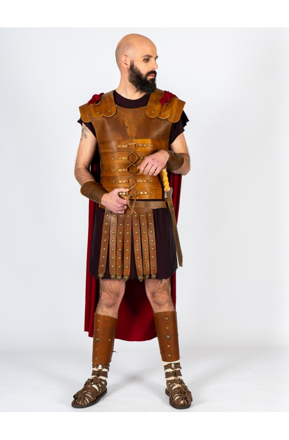 Roman brown leather vintage Lorica Segmentata