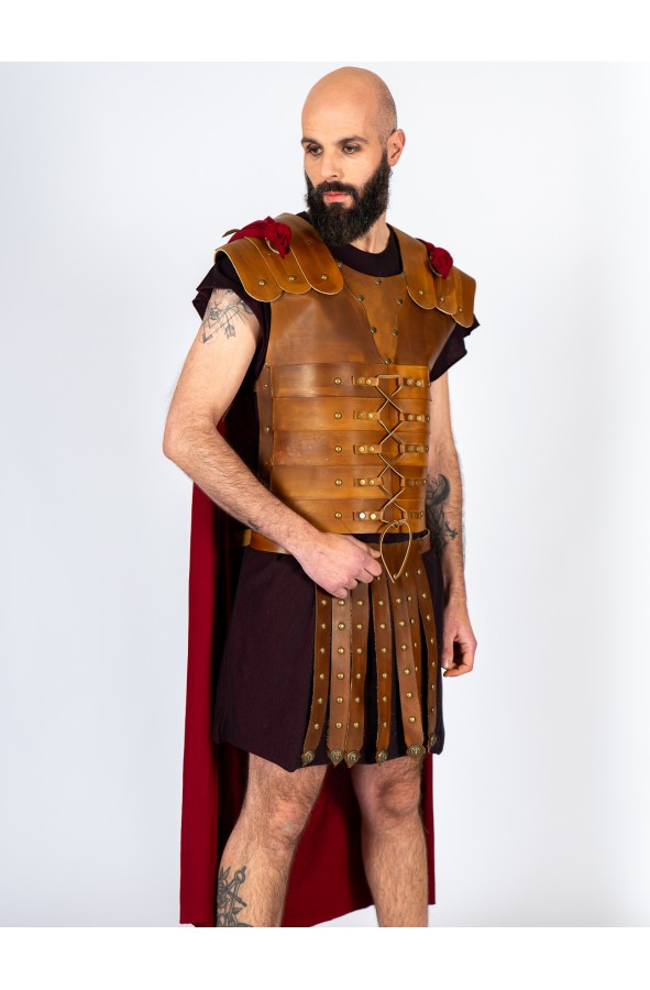 Roman brown leather vintage Lorica Segmentata