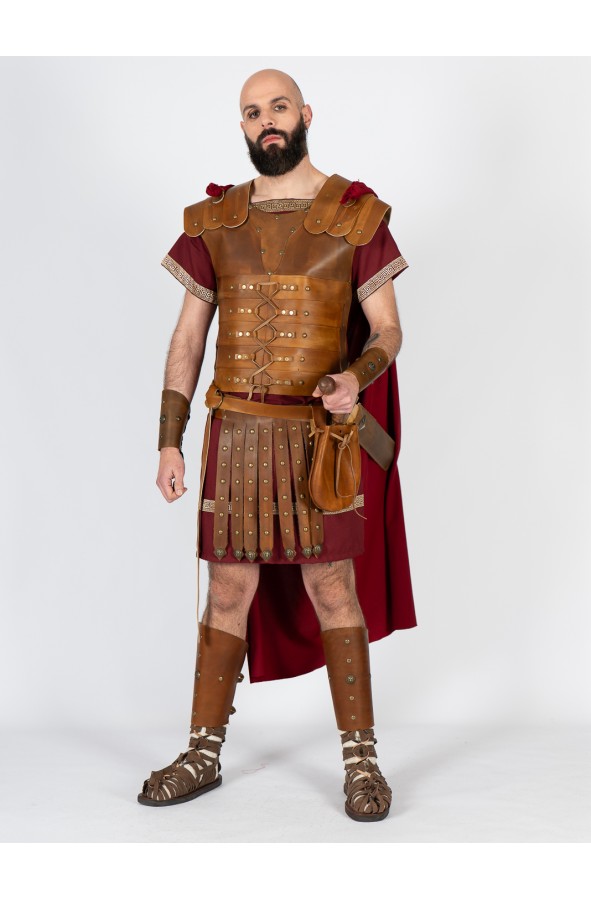 Roman brown leather vintage Lorica Segmentata